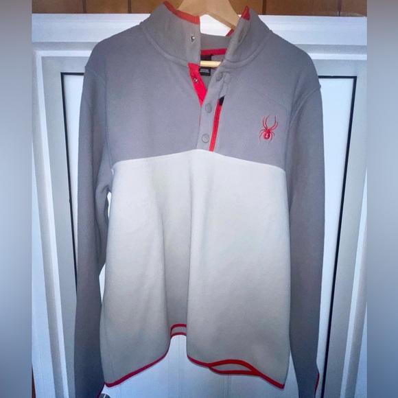 Spyder | Sweaters | Spyder Mens Gray And Cream Ski Layering Fleece ...
